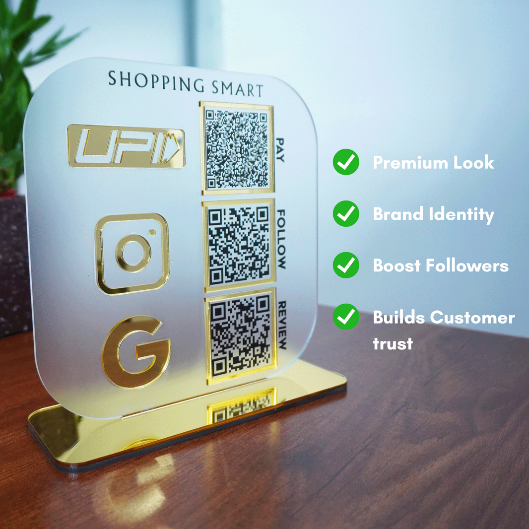 Acrylic QR Code Stands For Business | Acrylic QR code display | QR code ...