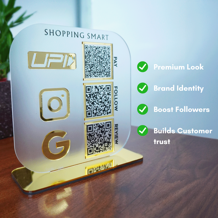Acrylic QR Code Stands For Business | Acrylic QR code display | QR code ...