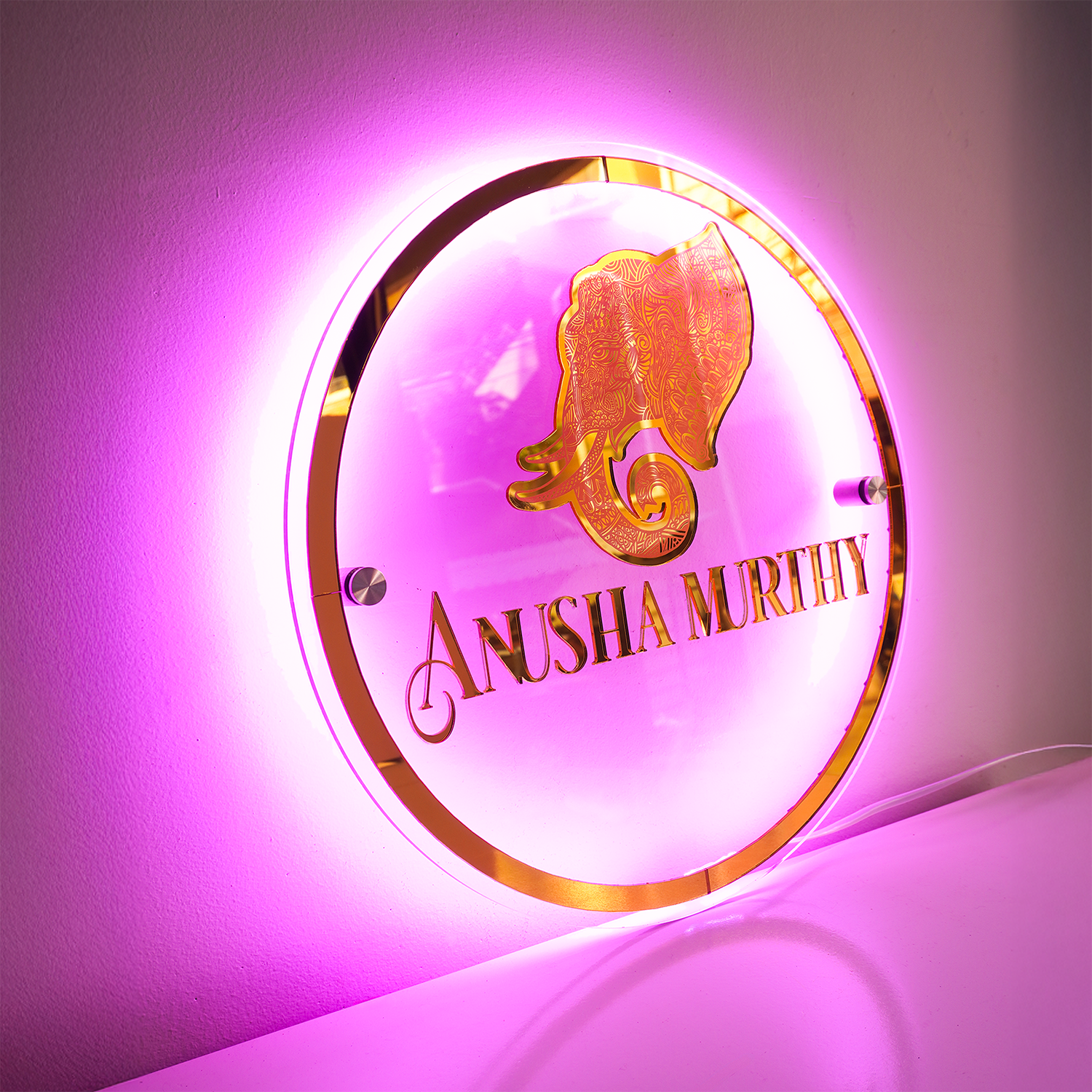 Custom 3D Clear Acrylic Round Business Logo LED Signs | Custom acrylic ...