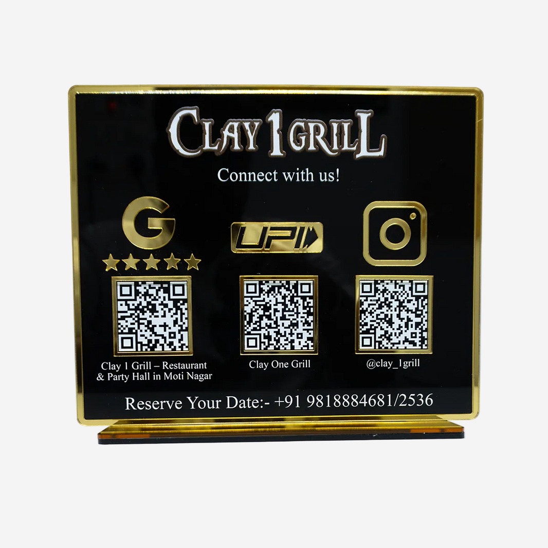 Acrylic QR Code Stands For Business | Acrylic QR code display | QR code ...